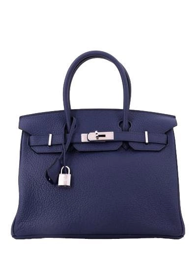 Hermès Birkin Handbag Verso Togo With Palladium Hardware 30 - Blue