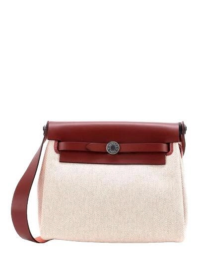 Hermès Herbag Zip Toile And Leather 20 - Red