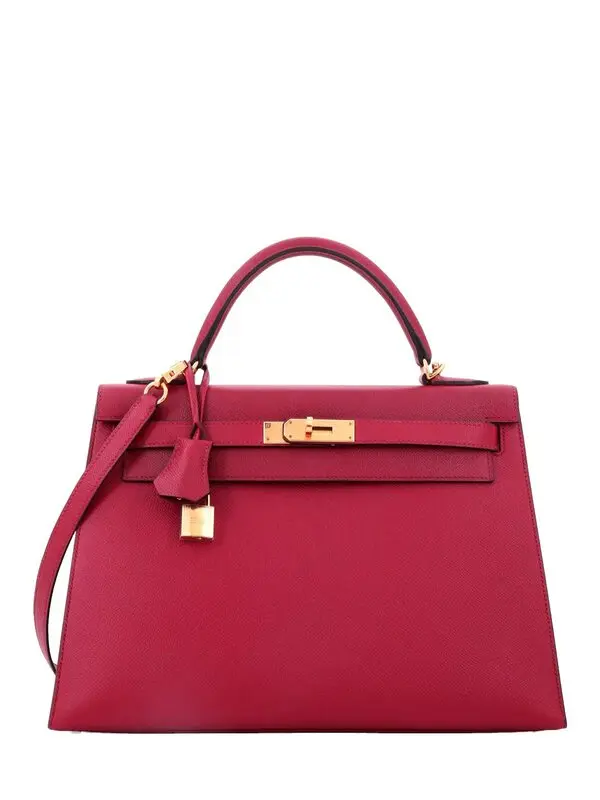Hermès Kelly Handbag Epsom With Gold Hardware 32 - Red