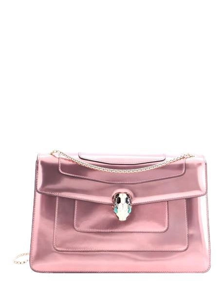 BVLGARI Serpenti Forever Shoulder Bag Metallic Leather Medium - Pink