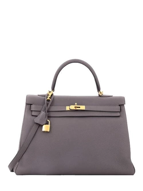 Hermès Kelly Handbag Togo With Gold Hardware 35 - Grey