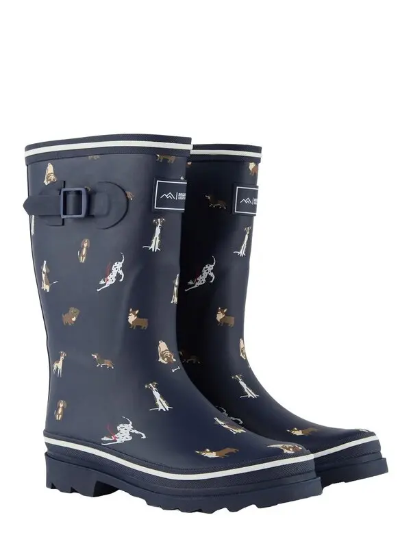 REGATTA Amelia Dog Print Wellington Boots - Navy