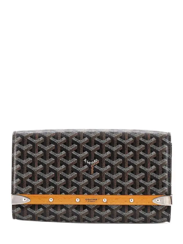 Goyard Monte Carlo Clutch With Strap Coated Canvas Pm - Black
