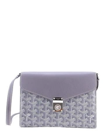 Goyard Chypre Wallet On Strap Coated Canvas With Leather - Grey