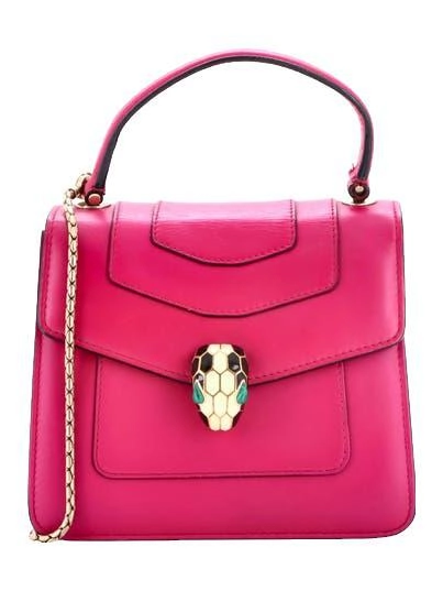 BVLGARI Serpenti Forever Top Handle Bag Leather Medium - Pink