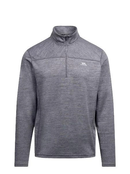 TRESPASS Marshall Marl Quarter Zip Sweater - Dark Grey