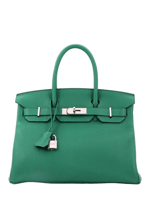 Hermès Birkin Handbag Verso Clemence With Palladium Hardware 30 - Green