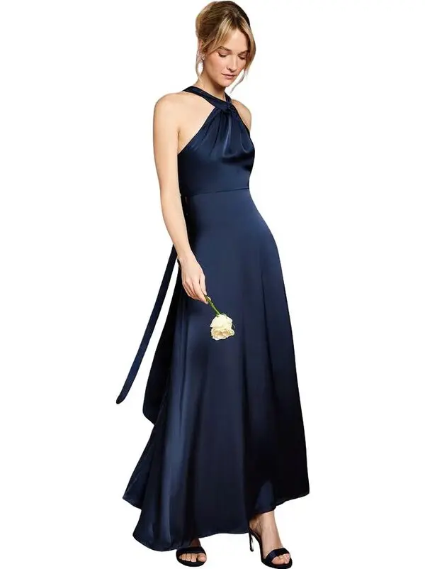 Coast Petite Halterneck Maxi Dress - Navy