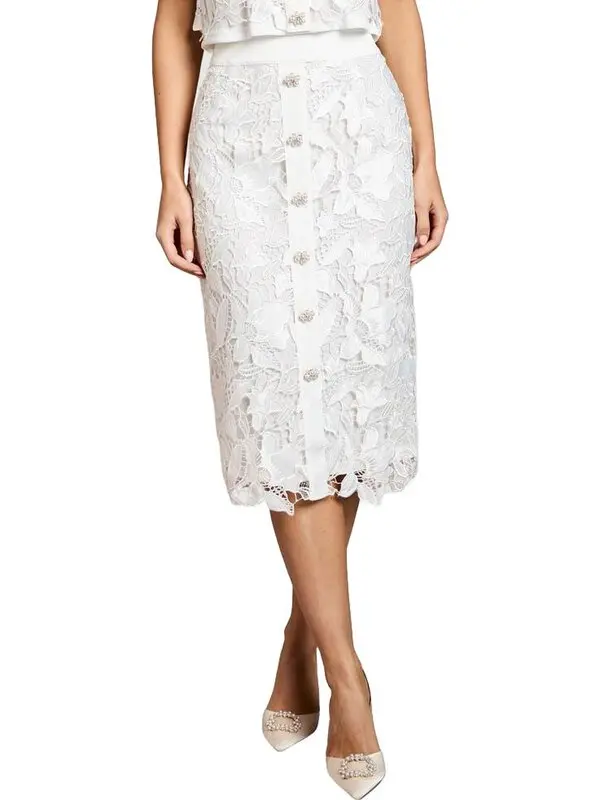 Coast Lace Pencil Skirt - Ivory