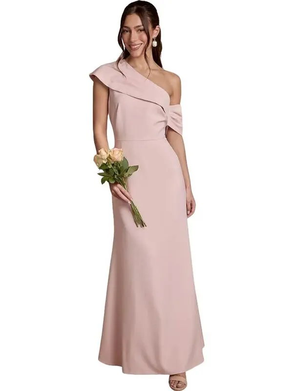 Coast One-shoulder Asymmetric Maxi Dress - Blush