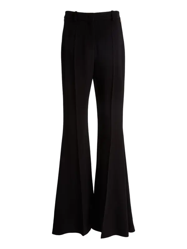 Zuhair Murad Light Cady Maxi Flared Trousers - Black