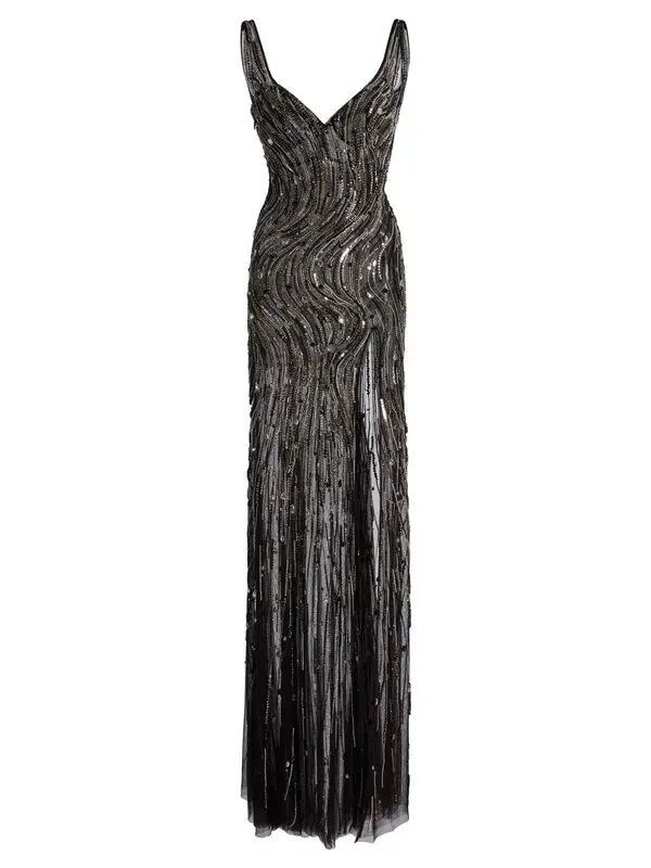 Zuhair Murad Embellished Tulle Gown - Black