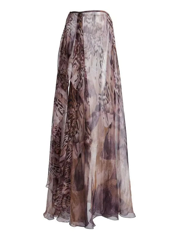 Zuhair Murad Chiffon Guppy Long Skirt - Print