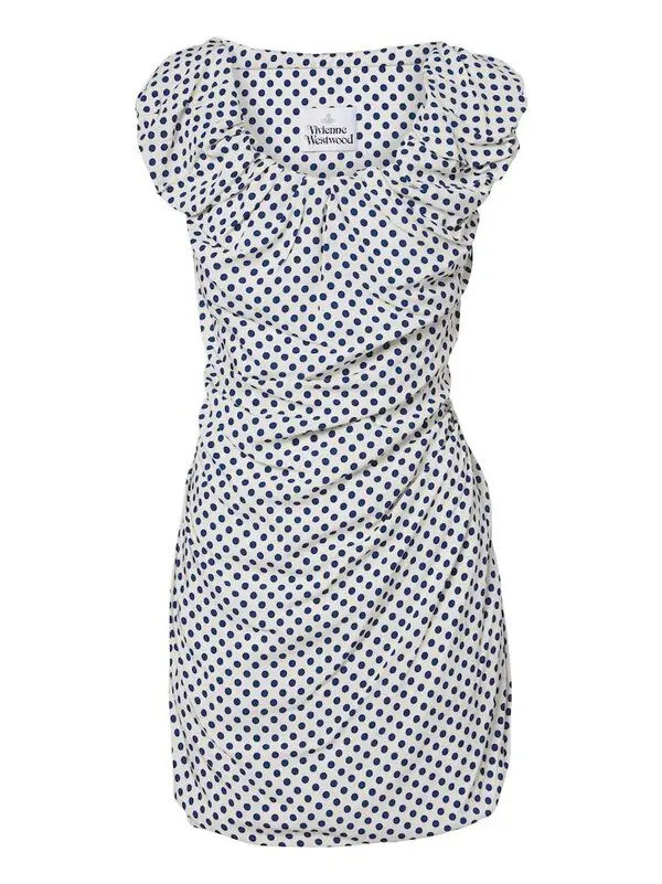 VIVIENNE WESTWOOD Ginnie Amber Draped Polka-dot Minidress - Blue