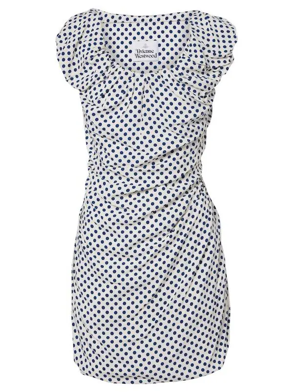 VIVIENNE WESTWOOD Ginnie Polka Dot Draped Minidress - Blue