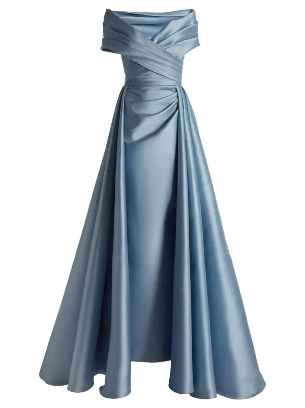 Zuhair Murad Mikado Off-shoulder Gown - Light Blue