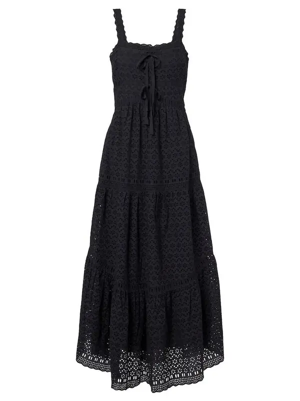 Ulla Johnson Constance Broderie Anglaise Cotton Midi Dress - Blue
