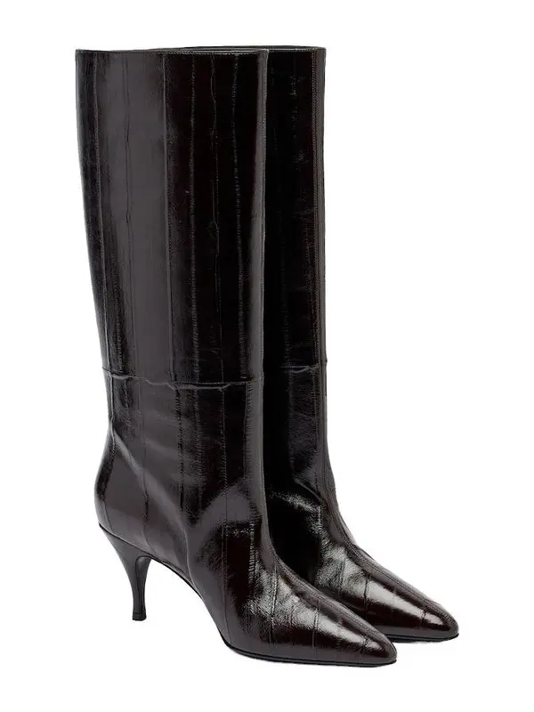 HERBERT LEVINE Silhouette Leather Knee-high Boots - Brown