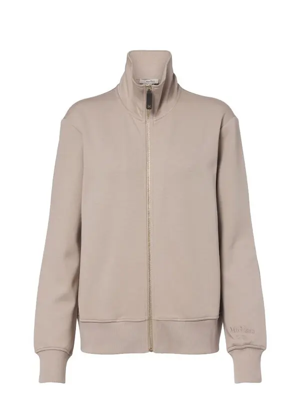 Max Mara Cotton-blend Zip-up Sweatshirt - Beige