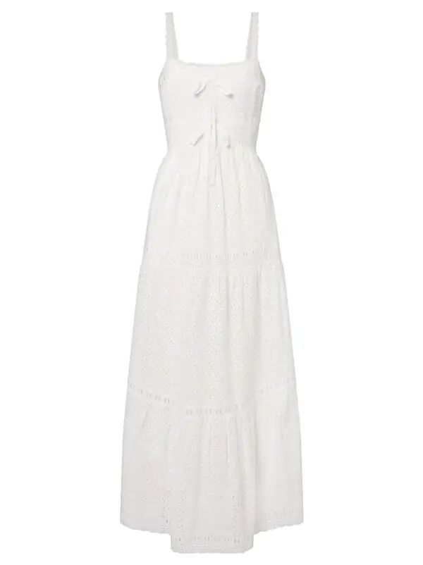 Ulla Johnson Constance Broderie Anglaise Midi Dress - White