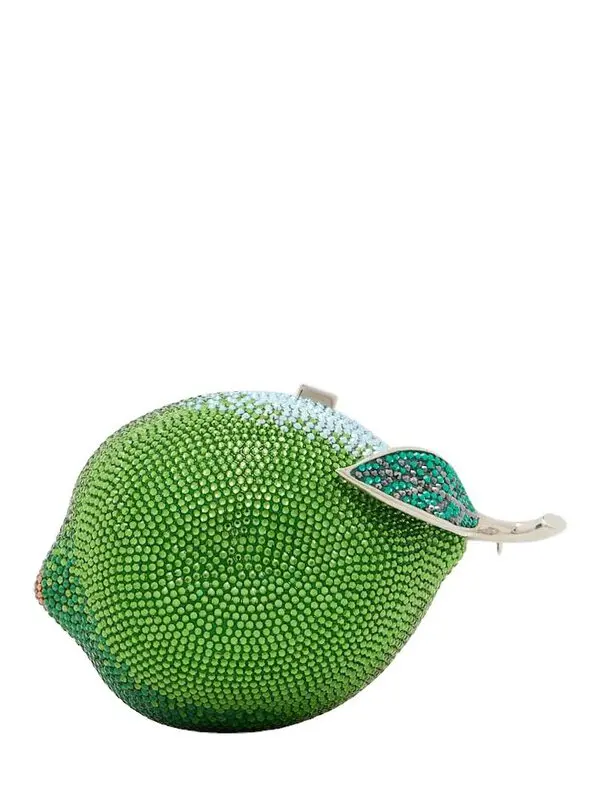 Judith Leiber Citron Lime Embellished Clutch - Green