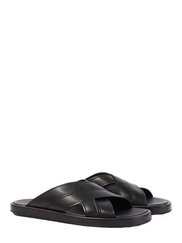 TOD'S Leather Sandals - Black