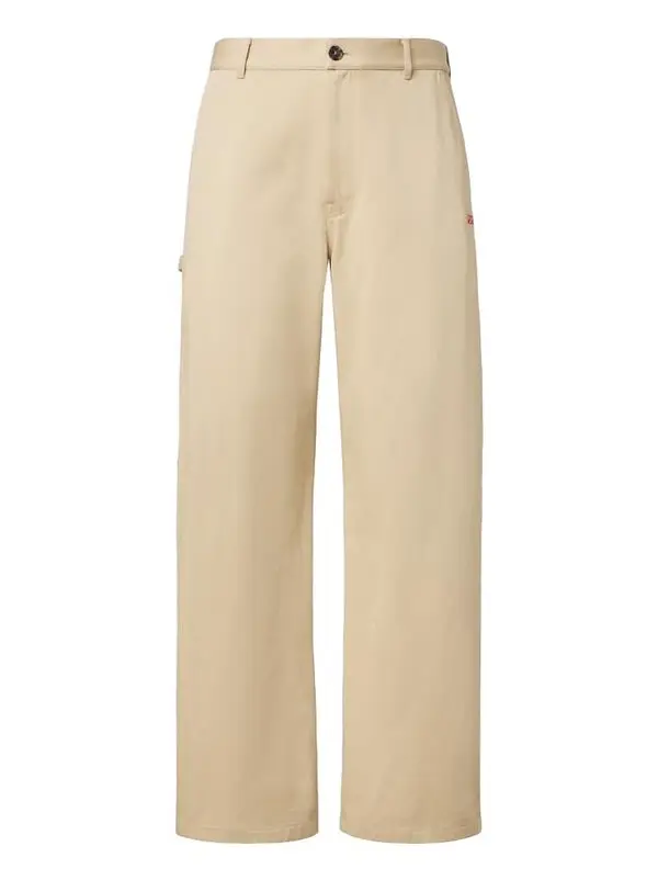 Loewe Double L Cotton Twill Wide-leg Pants - Beige