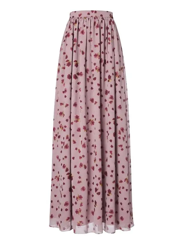 MARKARIAN Floral Chiffon Maxi Skirt - Pink