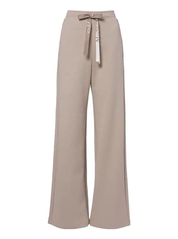 Max Mara Cotton-blend Jersey Wide Leg Sweatpants - Beige