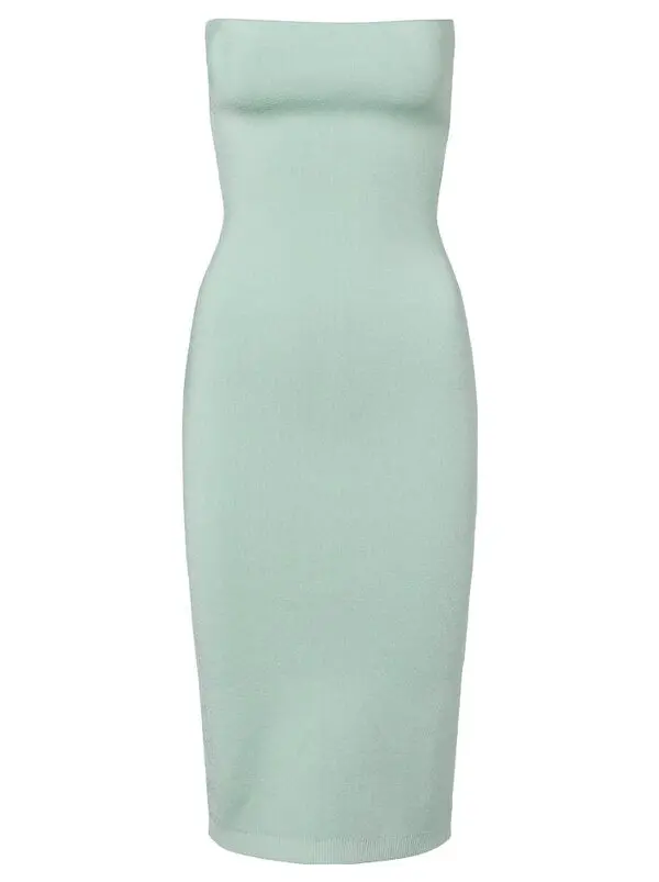 Jacquemus Sera Strapless Piqu� Midi Dress - Green
