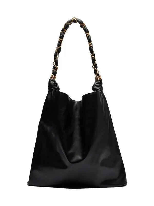 Saint Laurent Amalia Leather Shoulder Bag - Black