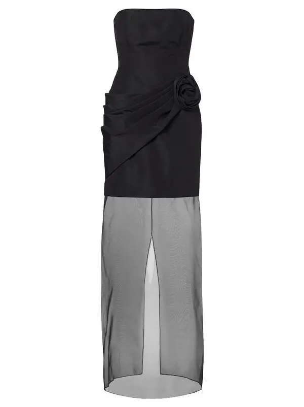 Carolina Herrera Silk Faille And Organza Gown - Black