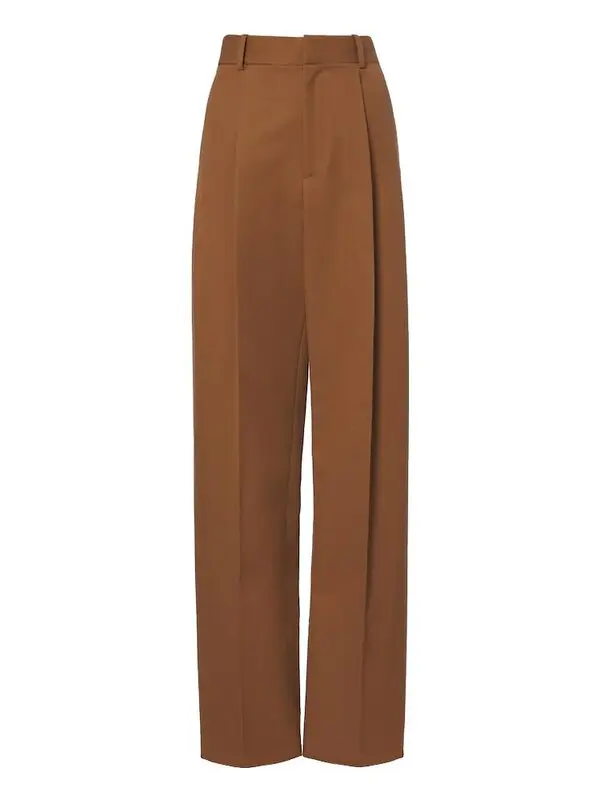 TOD'S Cotton Wide-leg Trousers - Brown