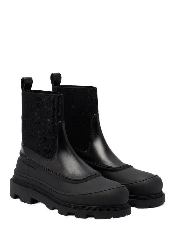 Moncler Vera Leather Ankle Boots - Black