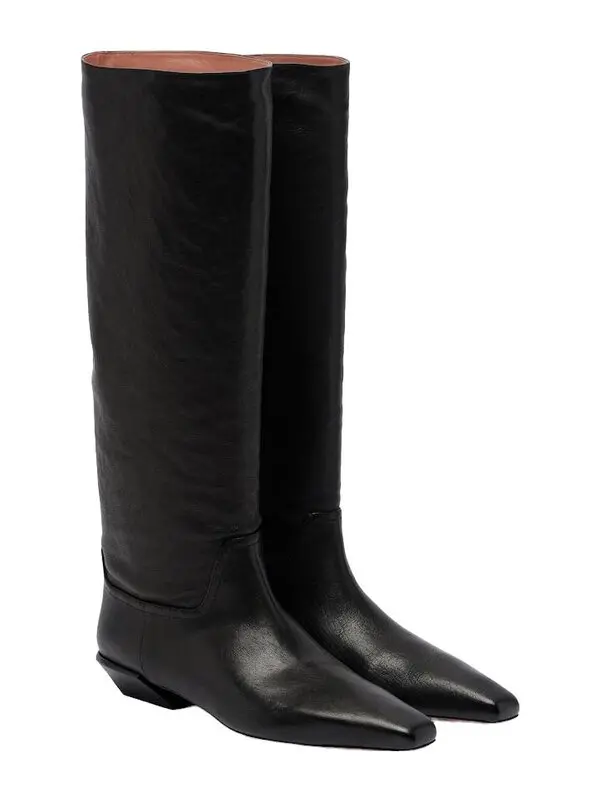 Paris Texas Bettina Leather Knee-high Boots - Black