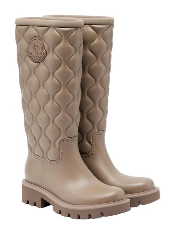 Moncler Quilted Rain Boots - Beige