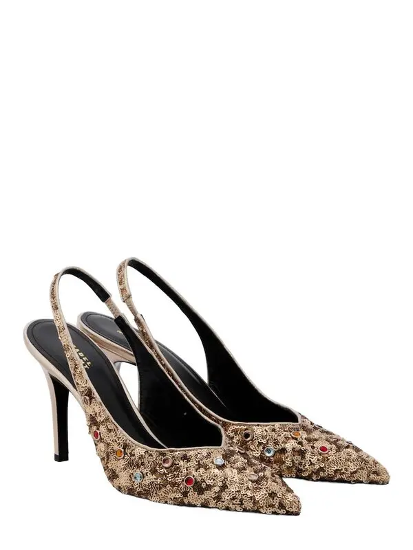 Isabel Marant Étoile Embellished Slingback Pumps - Gold