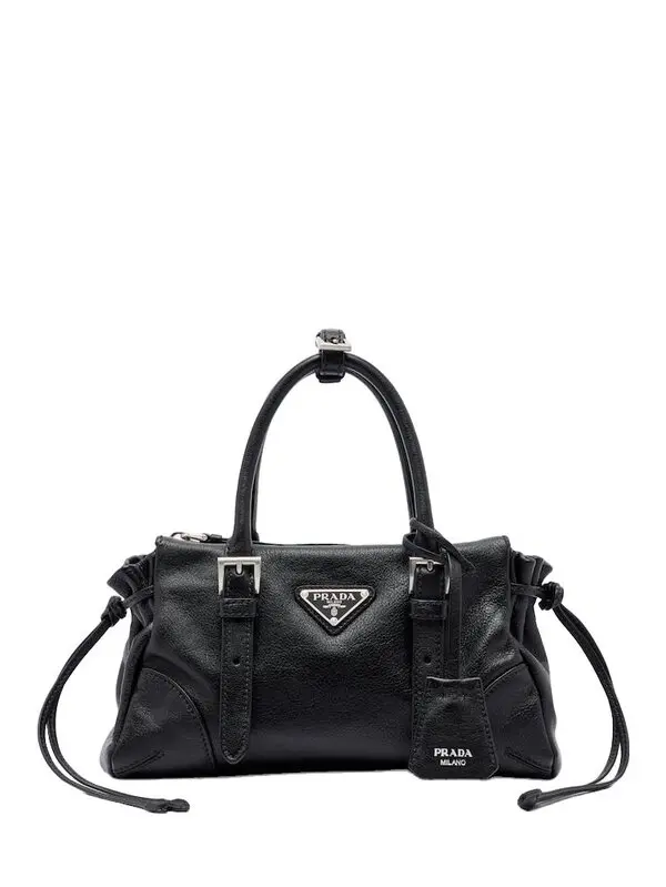Prada Karin Small Leather Top-handle Bag - Black