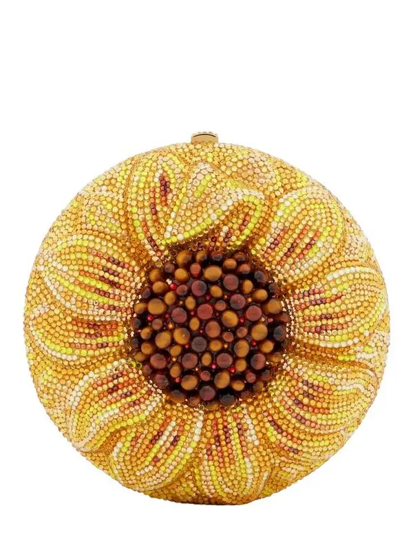 Judith Leiber Sunflower Soleil Embellished Clutch - Orange