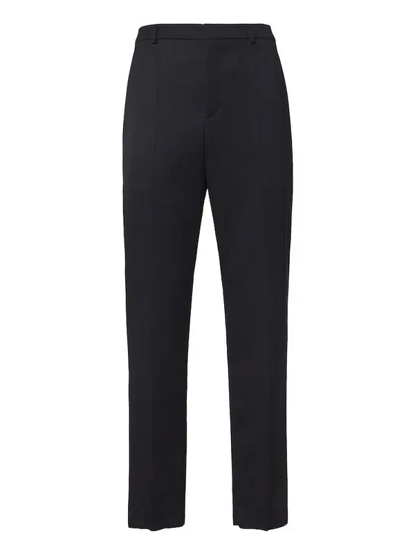 Saint Laurent Wool Gabardine Straight Pants - Blue