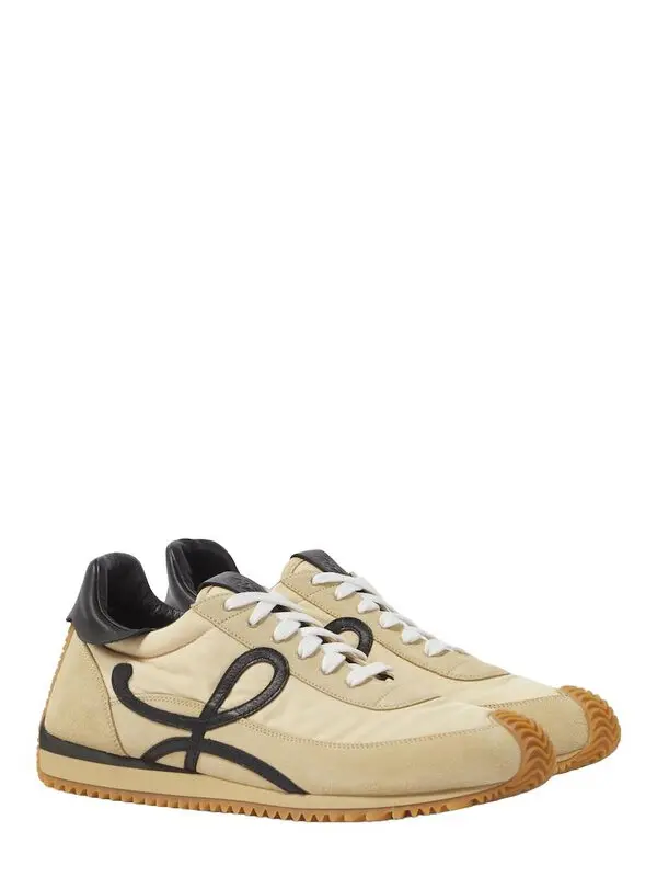 Loewe Ballet Runner 2.0 Suede-trimmed Sneakers - Beige