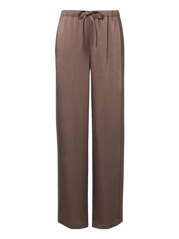 Vince Crêpe Wide-leg Pants - Brown
