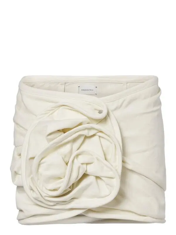 Magda Butrym Floral-appliqué Cotton Jersey Mini Skirt - White