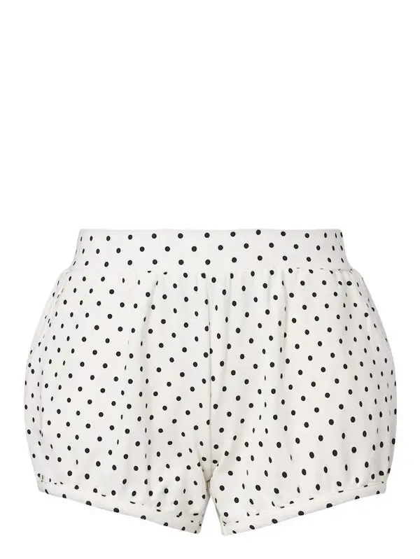 Posse Tommy Polka-dot Cotton-blend Jersey Shorts - White
