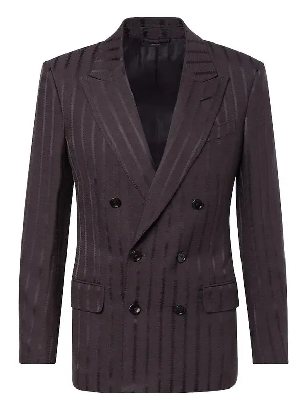 TOM FORD Striped Jacquard Blazer - Grey