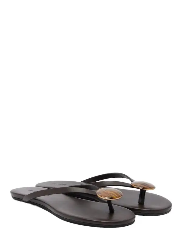 Christopher Esber Aura Quartz Leather Thong Sandals - Brown