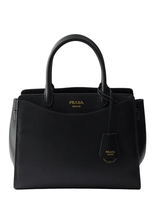 Prada Prelude Medium Leather Handbag - Black