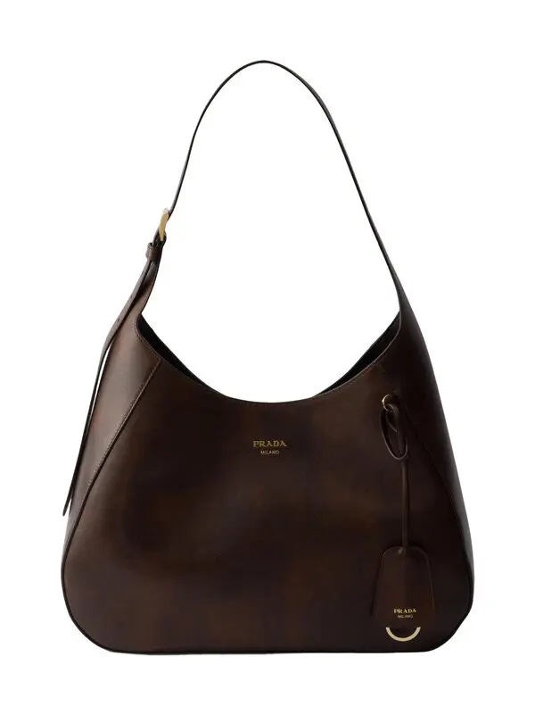 Prada Boogie Large Leather Bag - Brown