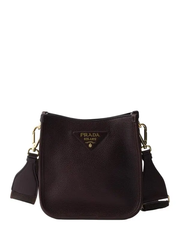 Prada Mini Leather Shoulder Bag - Brown
