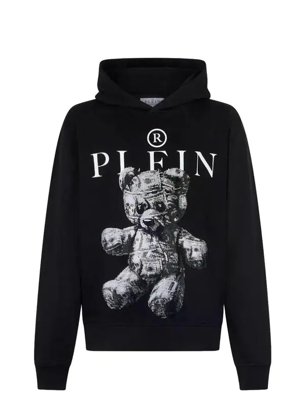 Philipp Plein Teddy Dollar Embellished Hoodie - Black